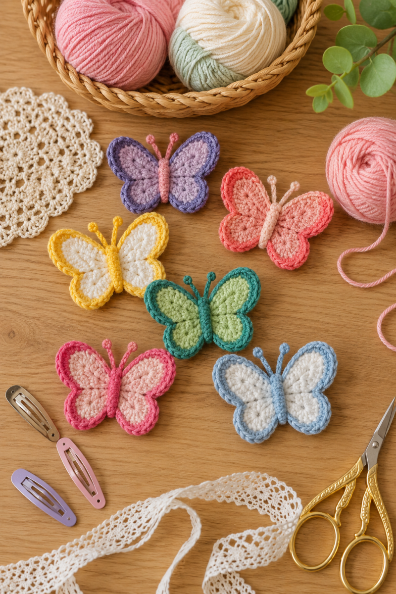20 Crochet Applique Patterns Free Butterfly Ideas - jewelryblissful